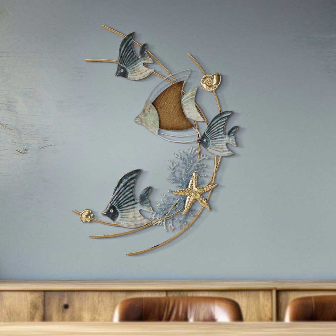 Décoration murale en métal et mdf dory 61 x 5 x 86 cm