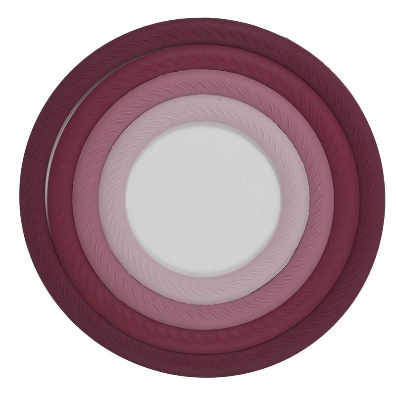 Dessous de plat modulable 4 anneaux en silicone (rose et framboise) Dessous de plat modulable 4 anneaux en silicone (rose et framboise)