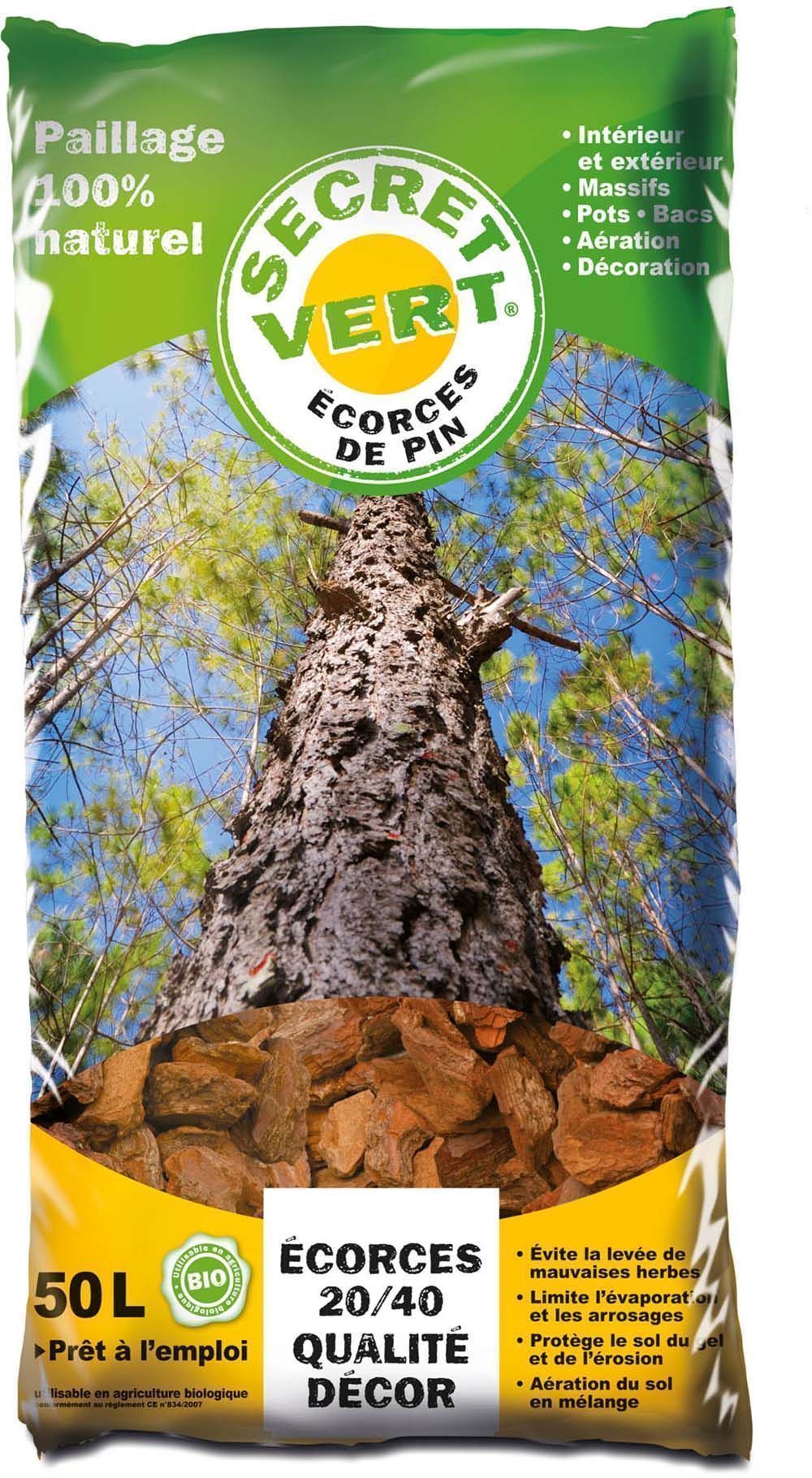 Ecorces de pin maritime 20/40 qualité décor (50 litres)