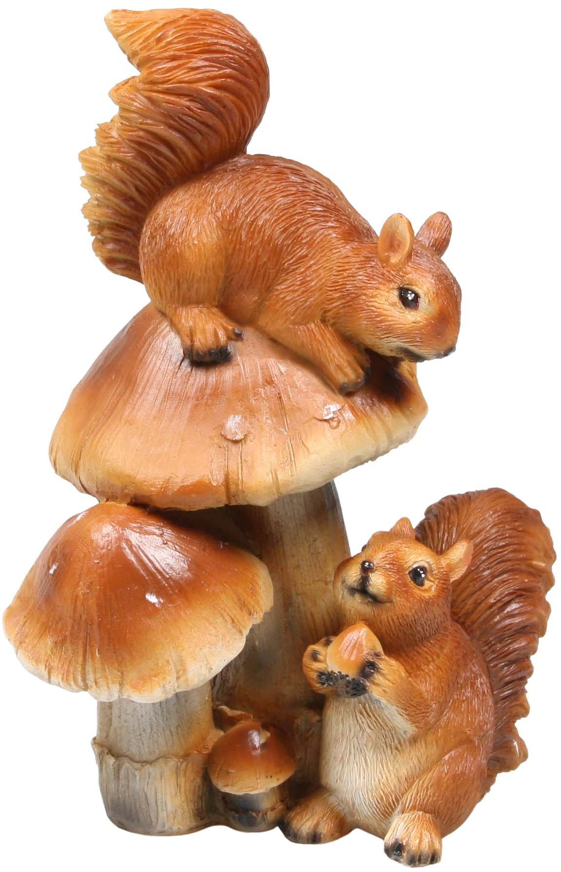 Ecureuil rigolo en résine (champignon)