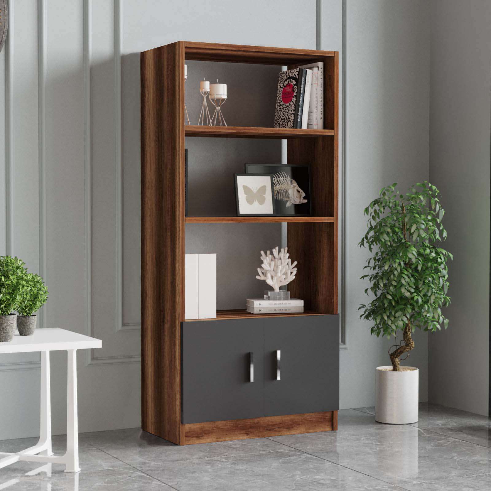 Ensemble meubles de bureau en aggloméré effet noyer office