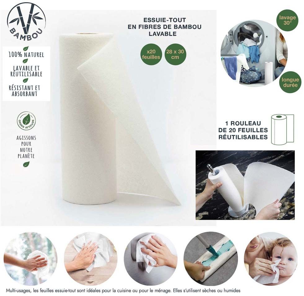 Essuie-tout réutilisable eco concept (unitaire)
