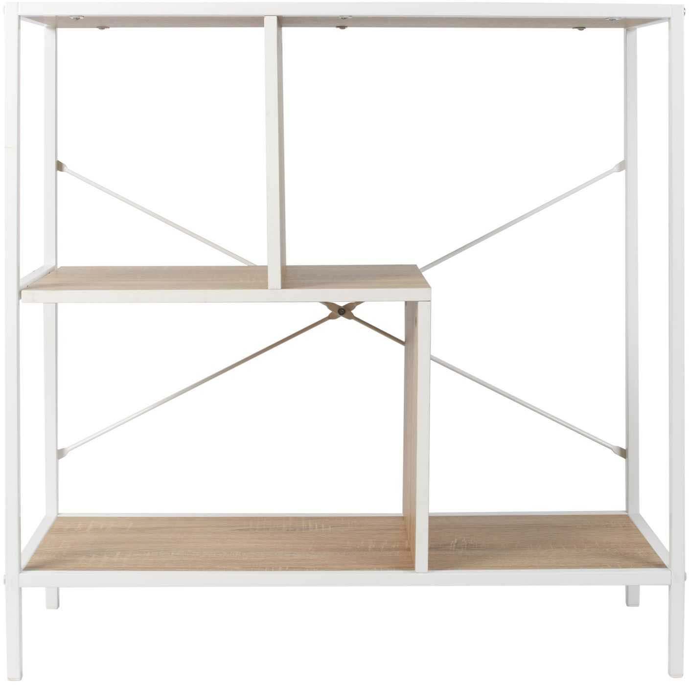 Etagère en bois et métal blanc edison (80 x 30 x 79,5 cm)