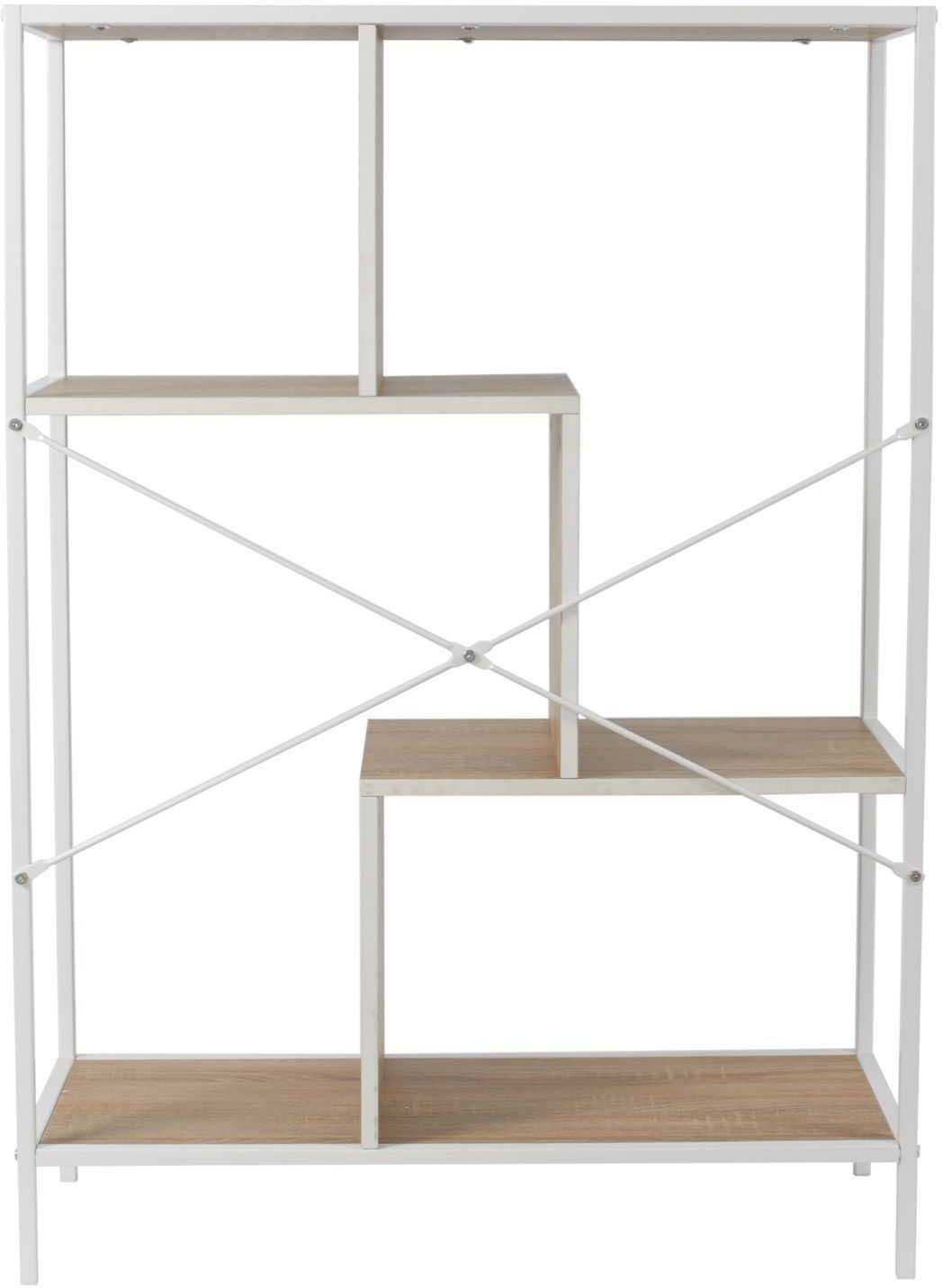 Etagère en bois et métal blanc edison (80 x 30 x 113 cm)