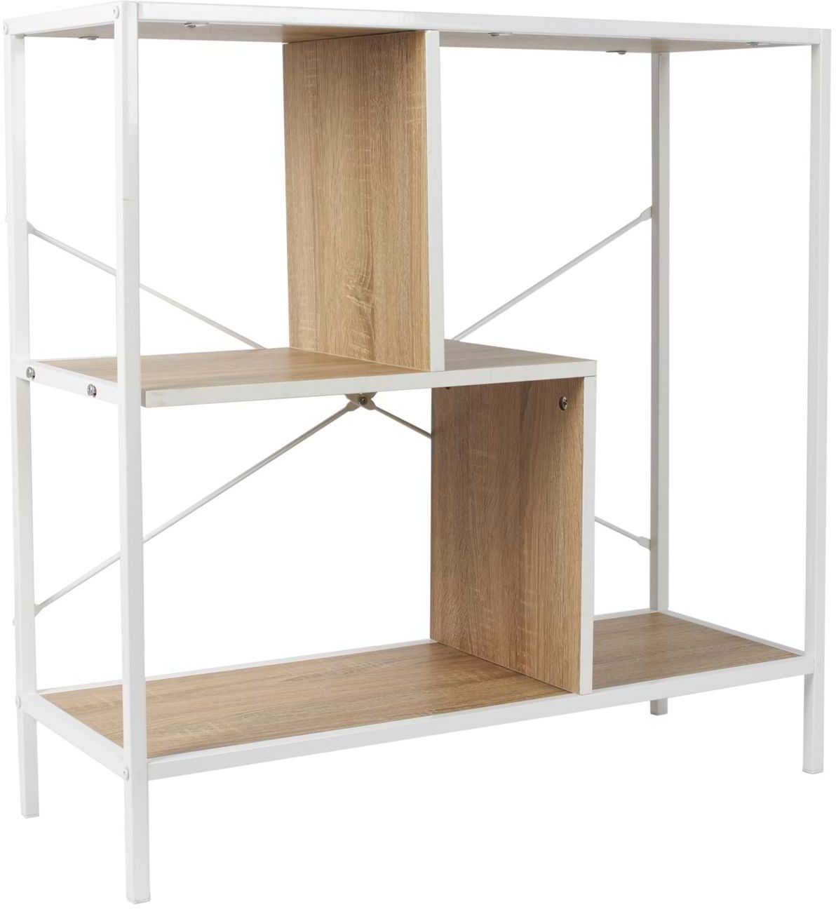 Etagère en bois et métal blanc edison (80 x 30 x 79,5 cm)