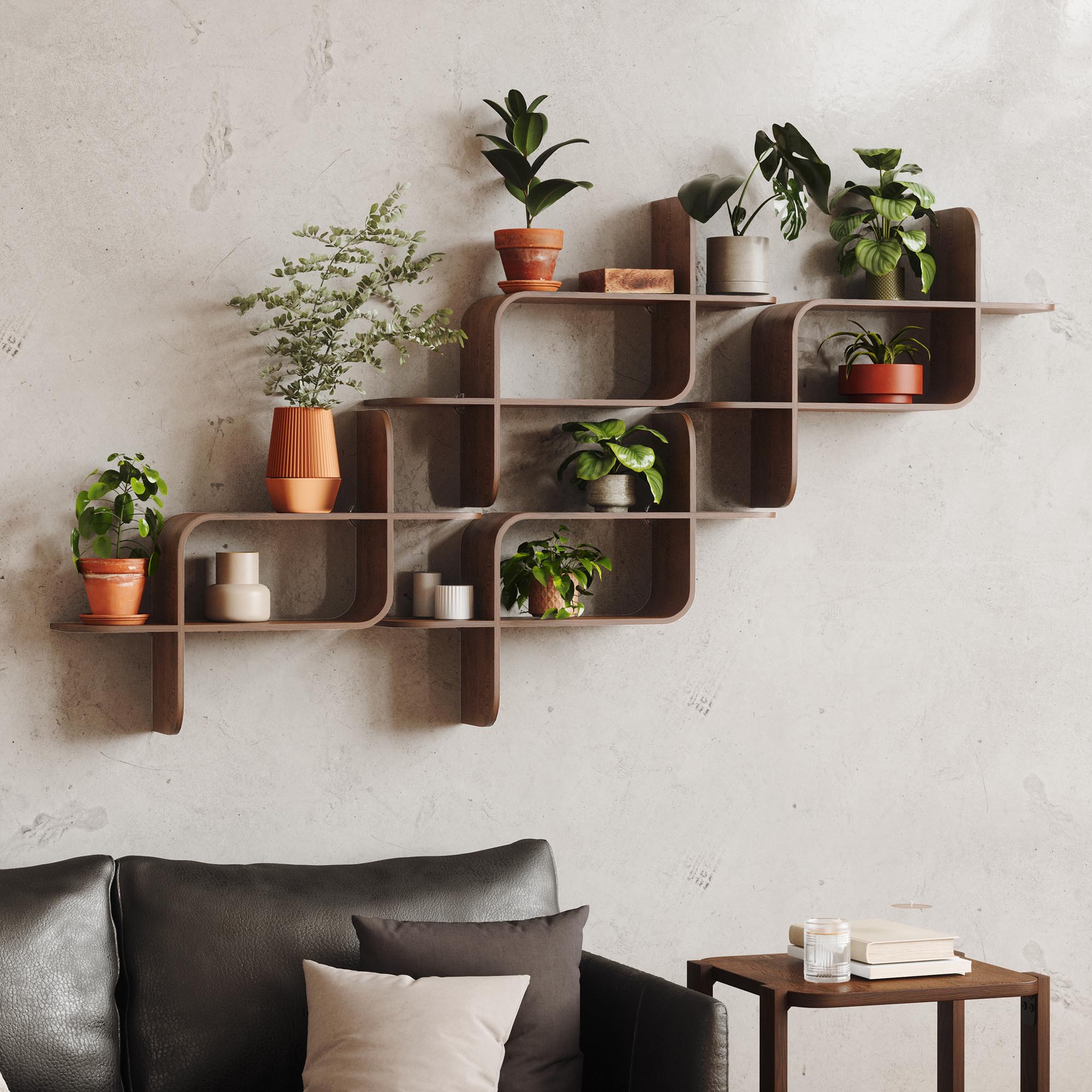 Étagère murale en bois shelf (noyer clair)