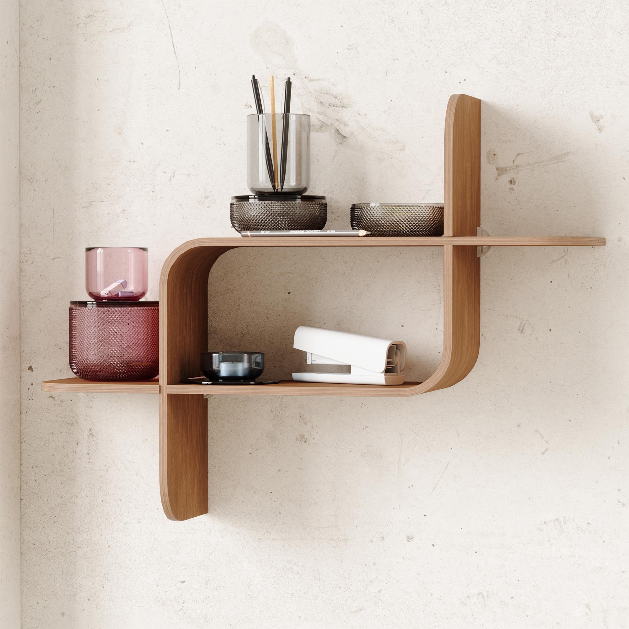 Étagère murale en bois shelf (noyer clair)