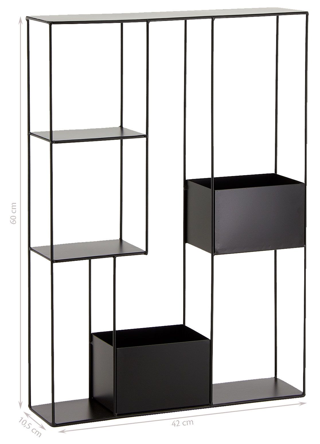 Étagère murale en métal noir
