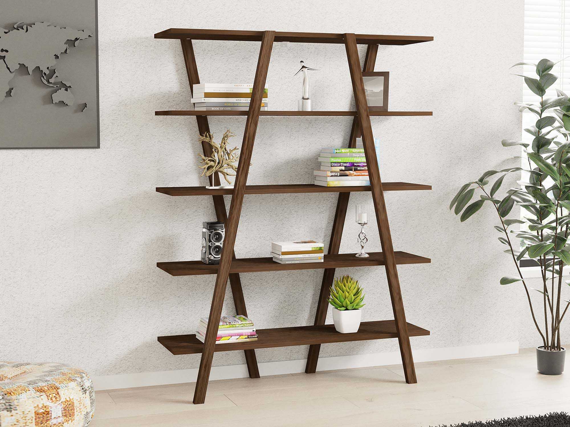 Etagère en pin effet noyer perla
