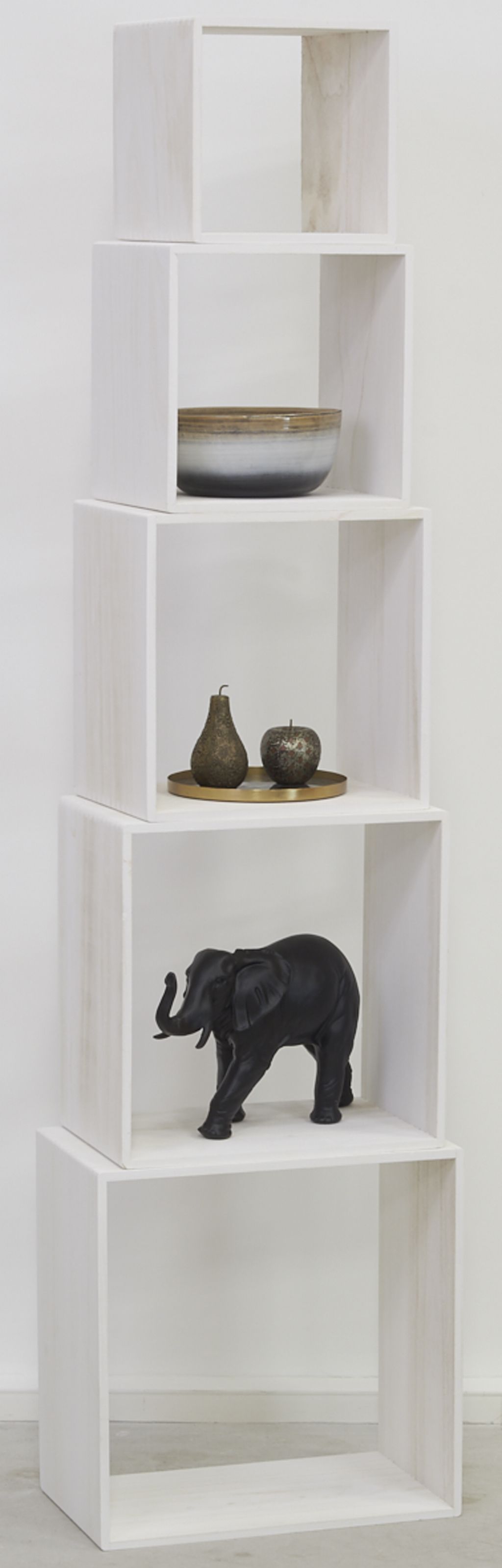 Étagères cube en bois de paulownia blanchi (Lot de 5) - AUBRY GASPARD