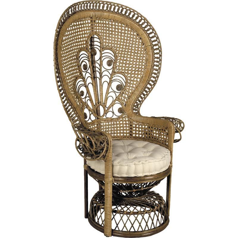 Fauteuil emmanuelle en rotin teinté marron