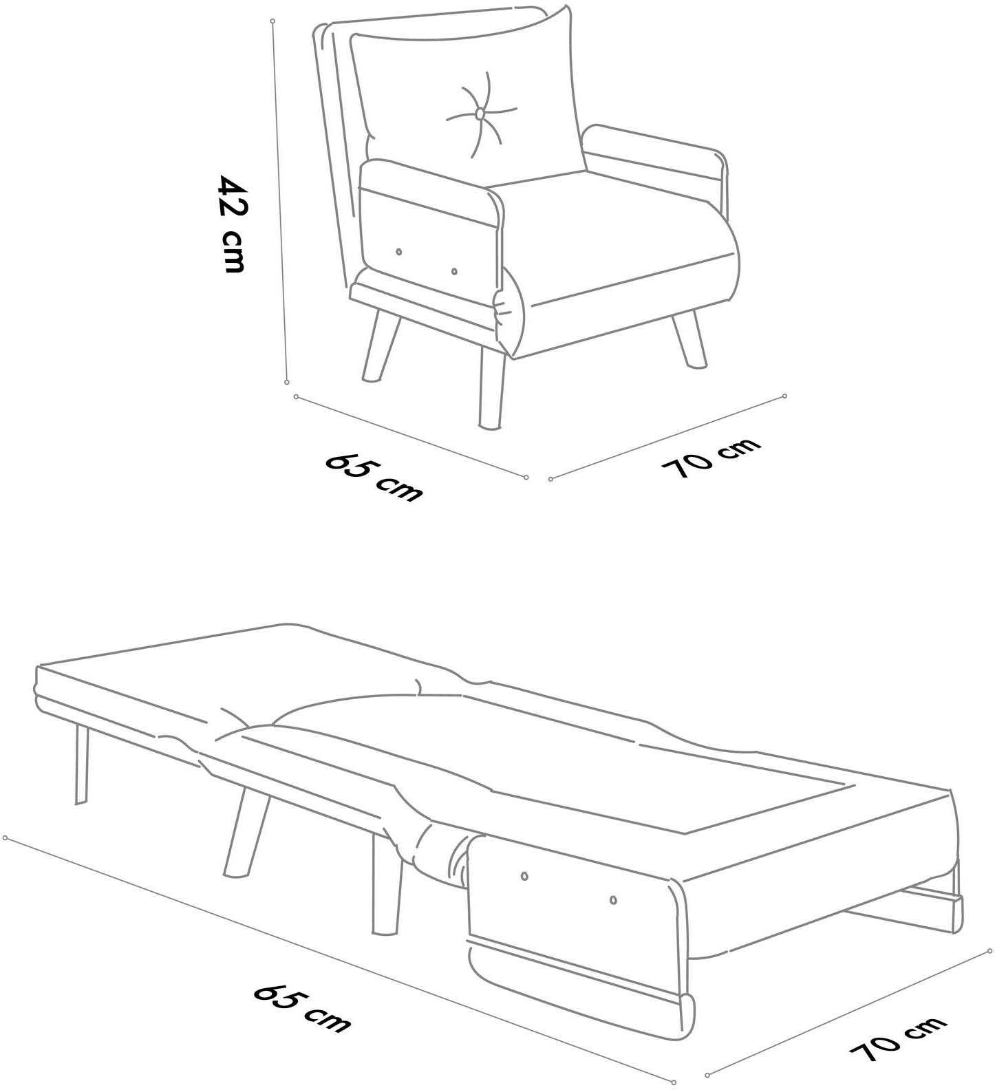 Fauteuil convertible cosmo single (vert pétrole)