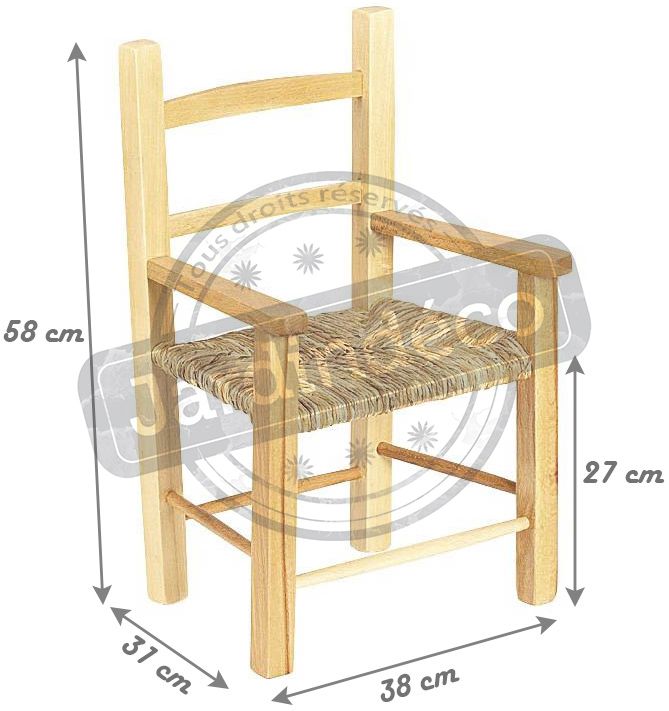 Fauteuil enfant en hêtre naturel verni
