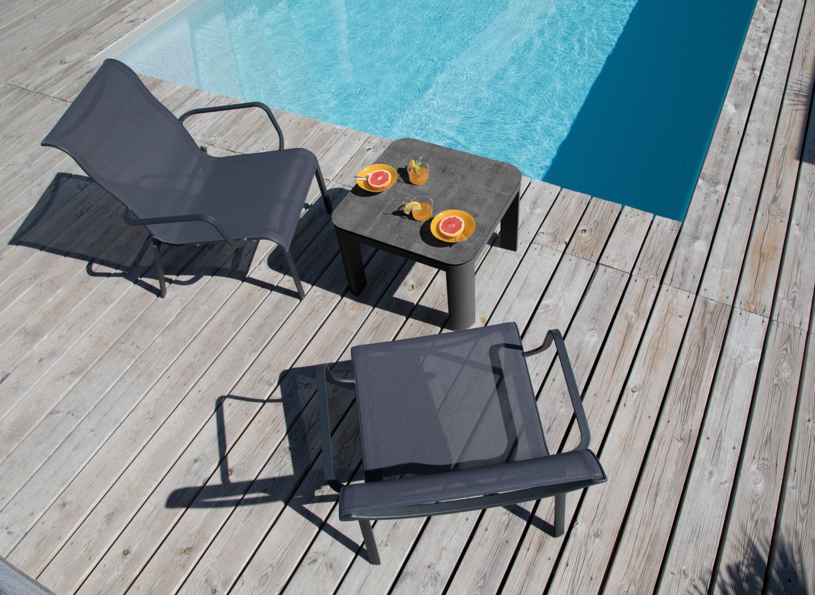 Fauteuil lounge pour l'extérieur en aluminium cauro (graphite, gris )