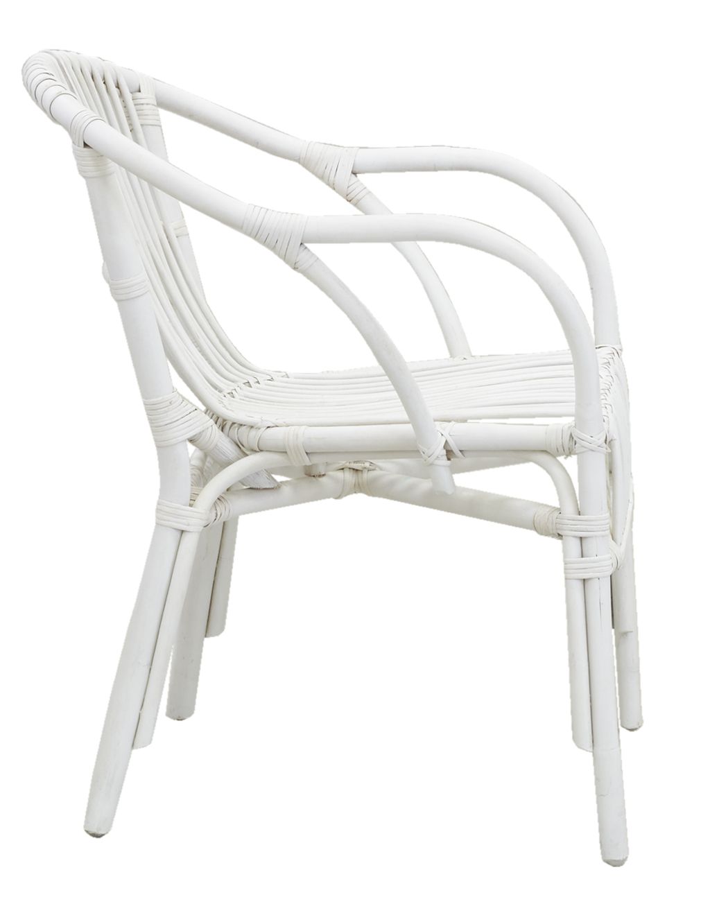 Fauteuil en rotin laqué blanc