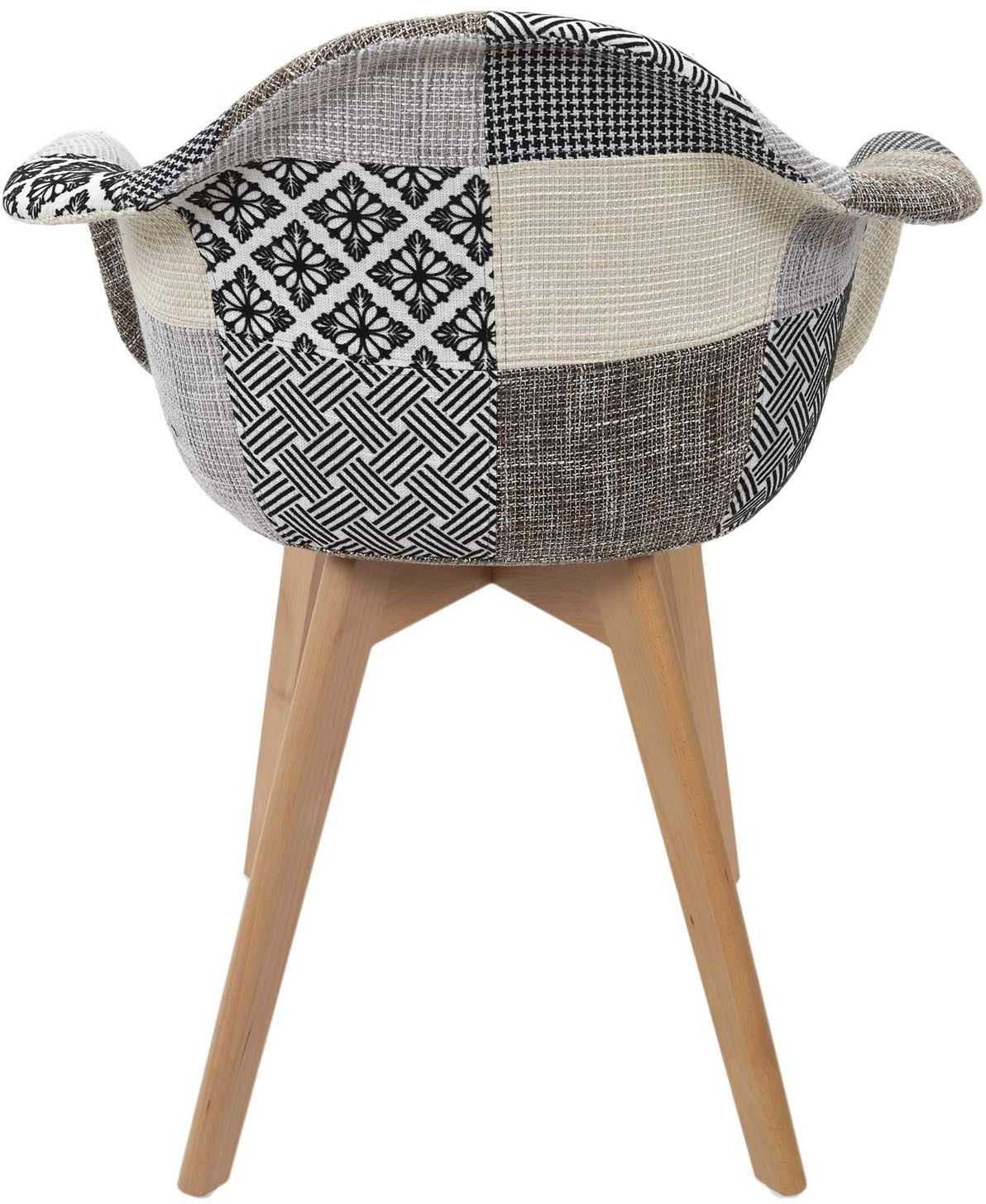 Fauteuil scandinave patchwork (lot de 2) (gris)