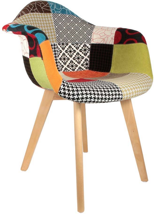 Fauteuil scandinave patchwork (lot de 2) (multicolore)
