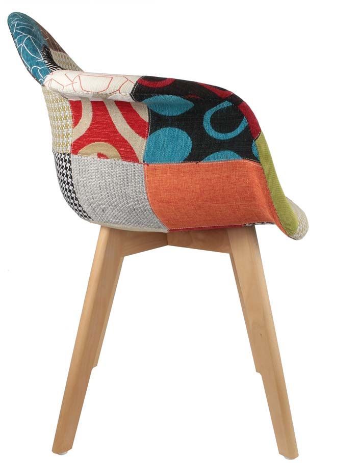 Fauteuil scandinave patchwork (lot de 2) (multicolore)