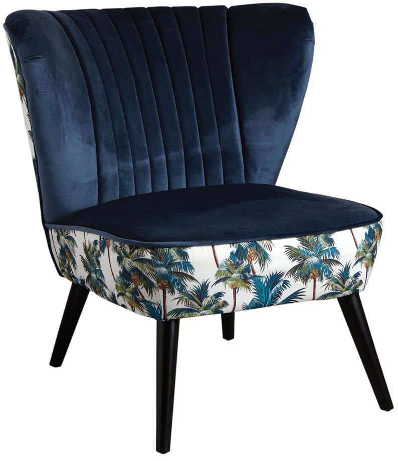 Fauteuil en velours jungle