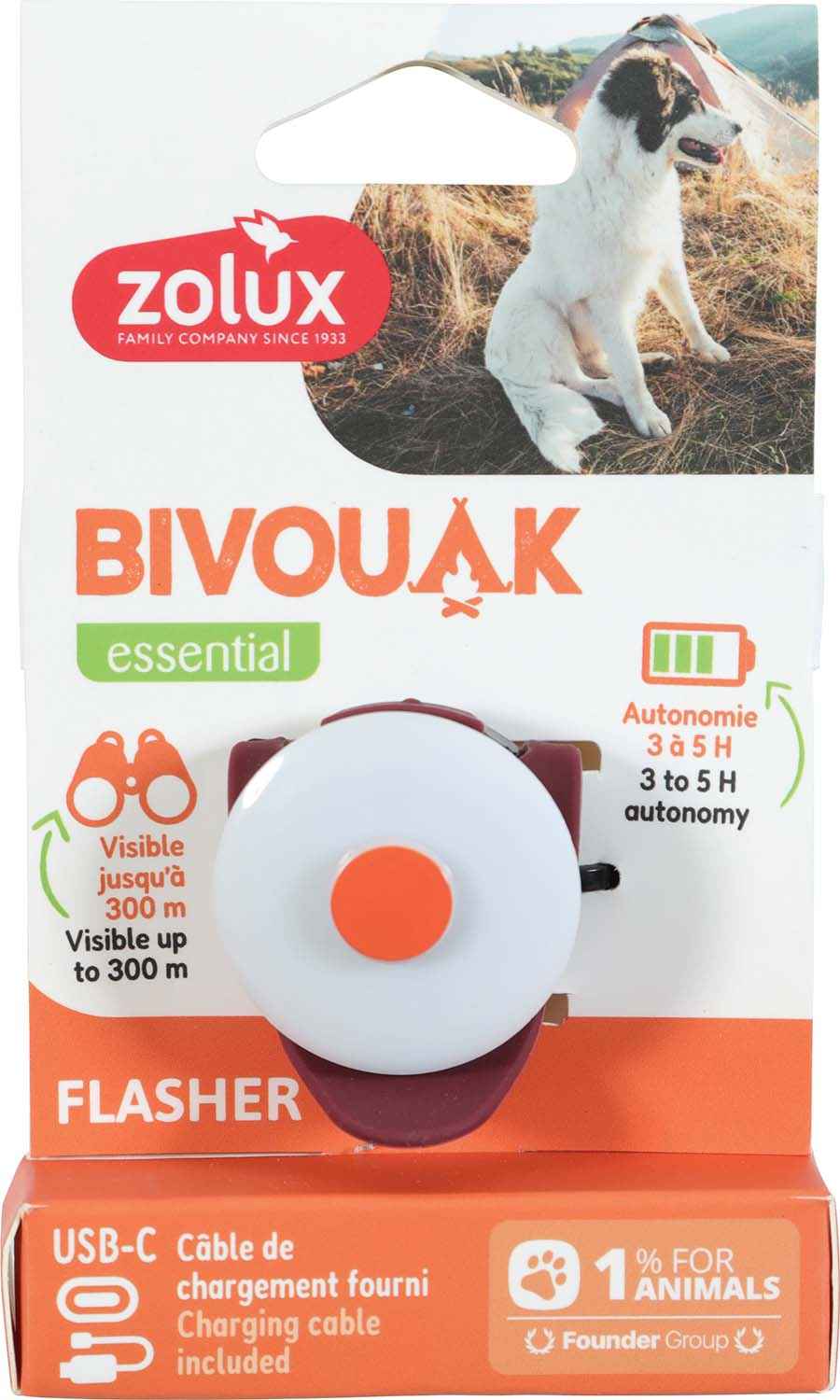 Flasher lumineux usb bivouak (rouge)