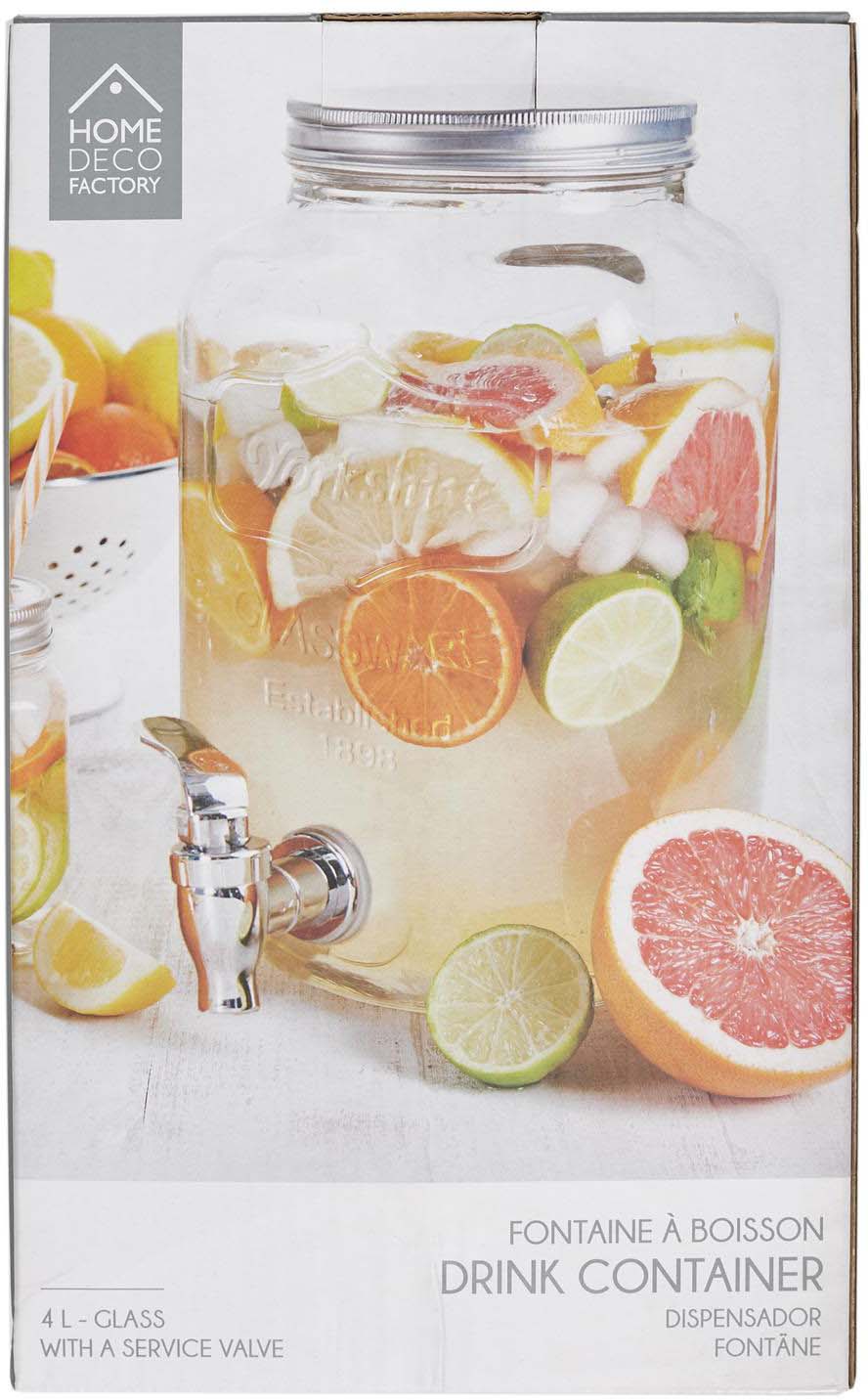 Fontaine à boisson en verre yorkshire (4 litres)