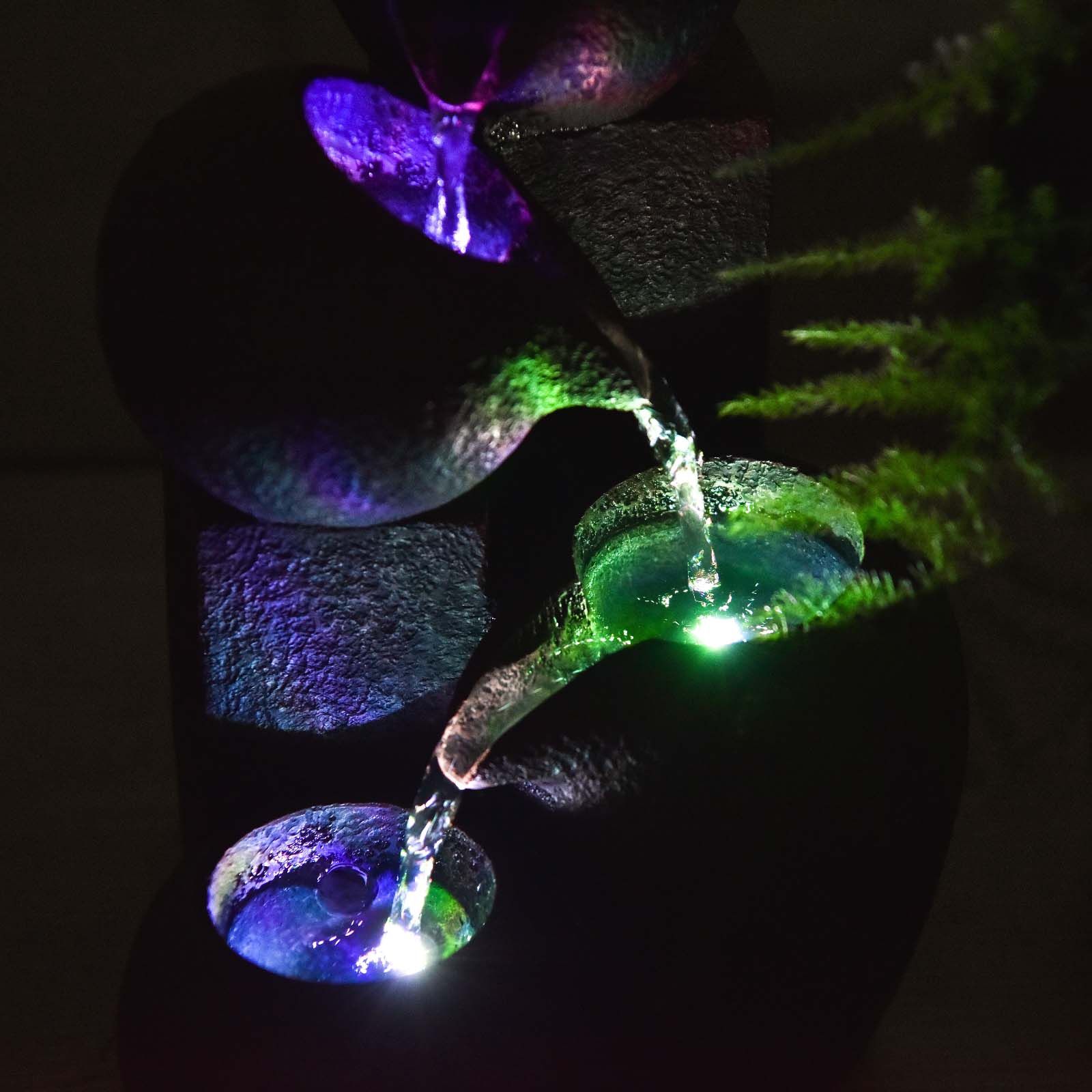 Fontaine zen en résine avec led luba