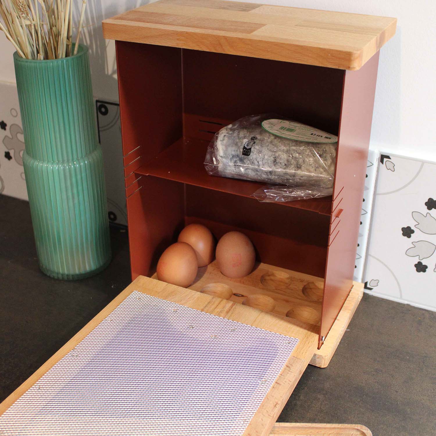 Garde-manger en acier galvanisé et bois