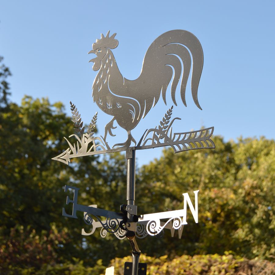 Girouette en acier noir silhouette (coq)