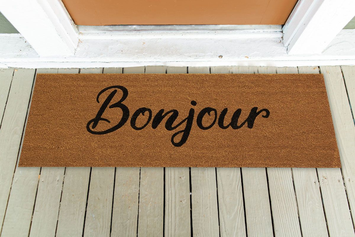 Paillasson grande taille en coco 120 x 40 cm (bonjour)