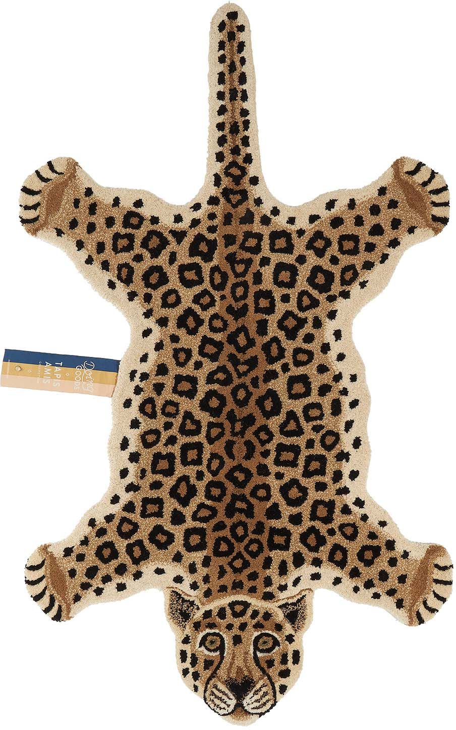 Grand tapis en laine léopard