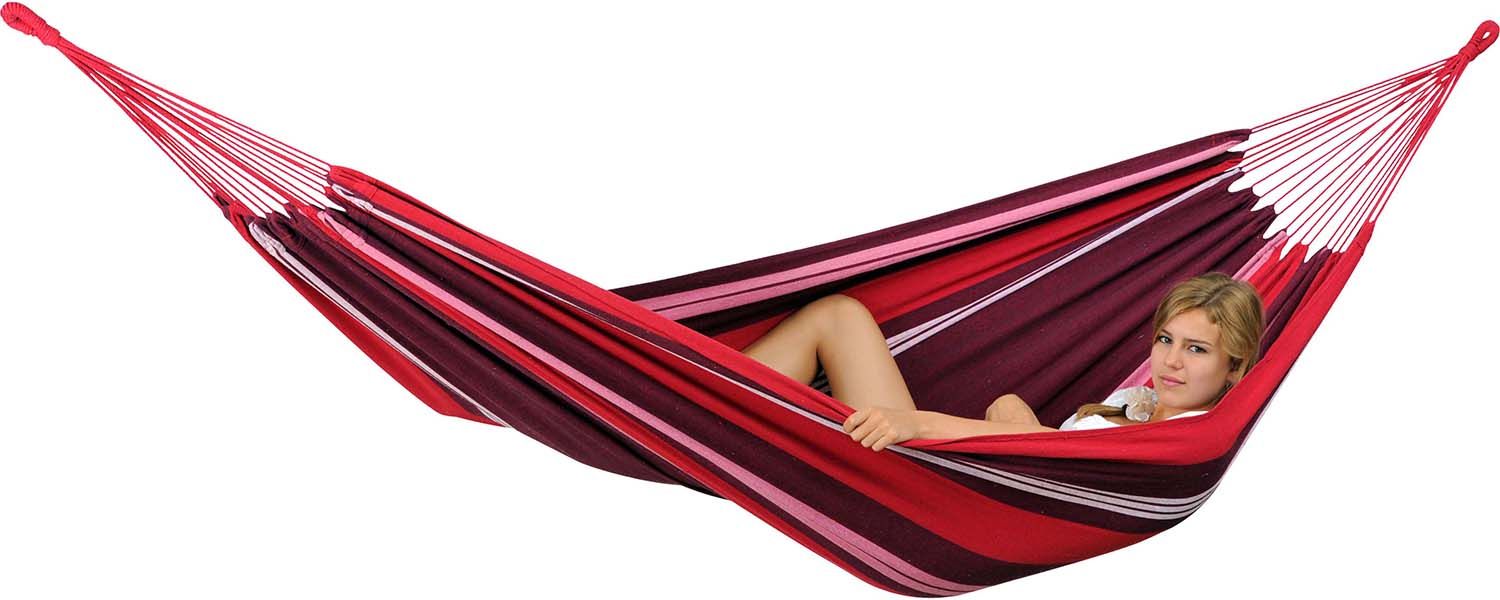 Hamac en coton et polyester avec sac de rangement salsa (fuego)