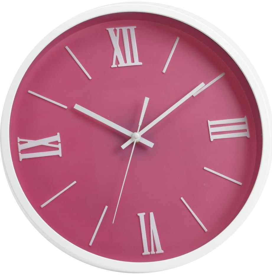 Horloge moderne rose 36 cm