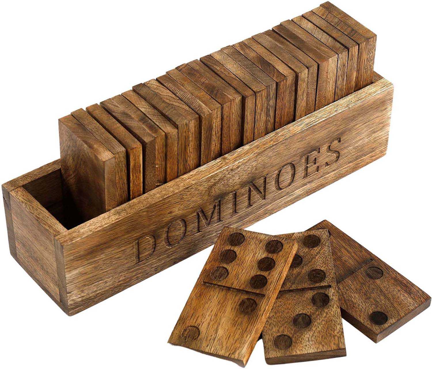 Jeu de dominos en bois de manguier