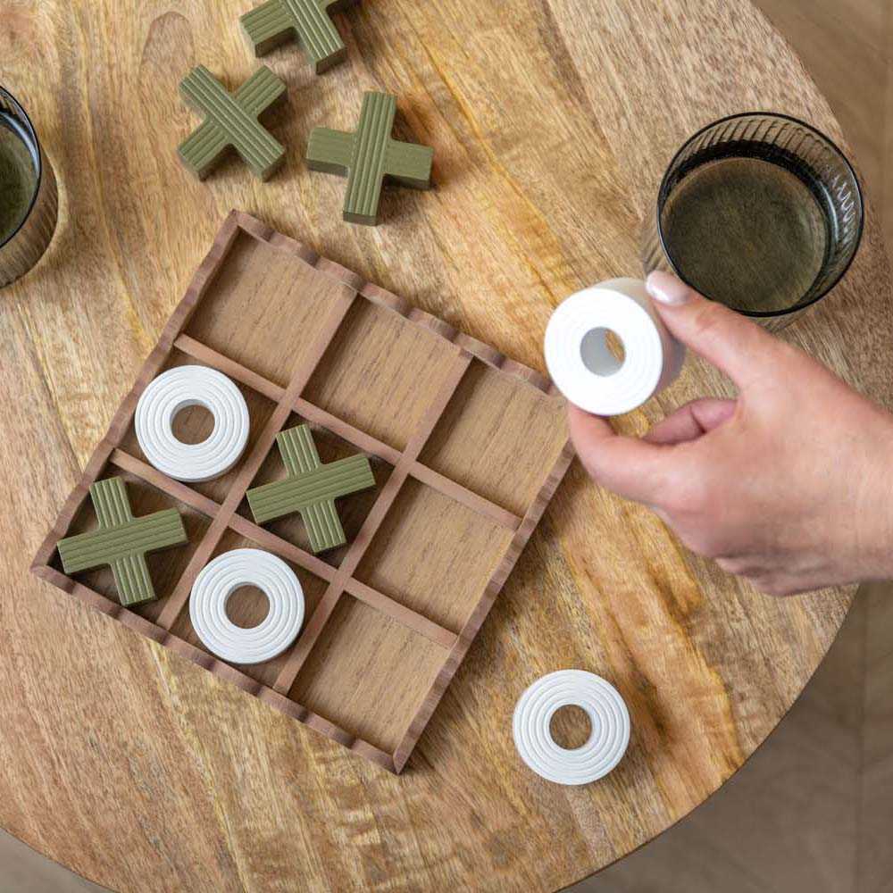 Jeu de morpion en mdf tic tac (vert)