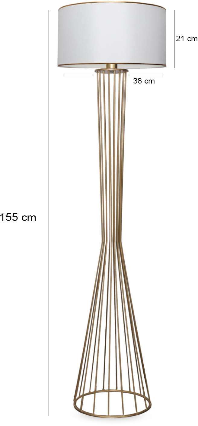 Lampadaire en métal doré lamp