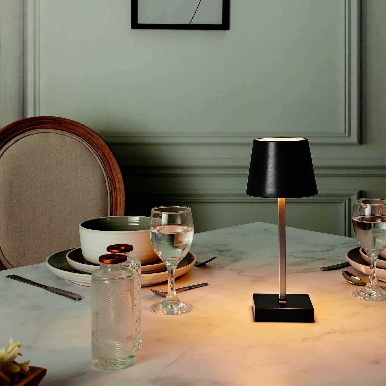 Lampe de table led tactile (noir)