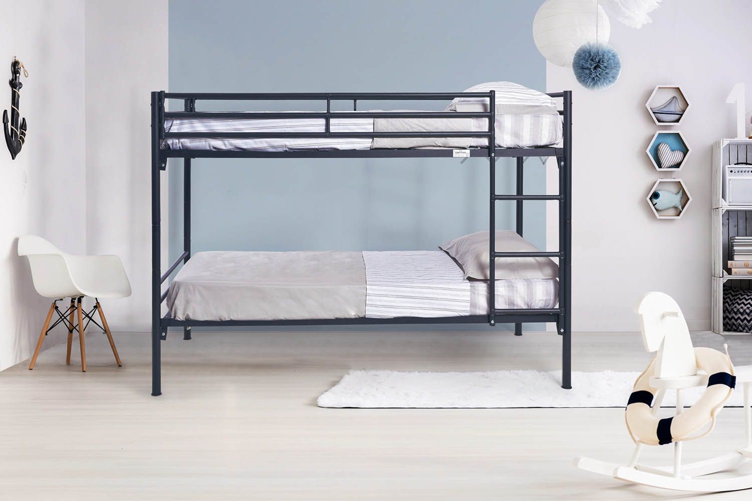 Lit superposé en métal grille 90 x 200 cm