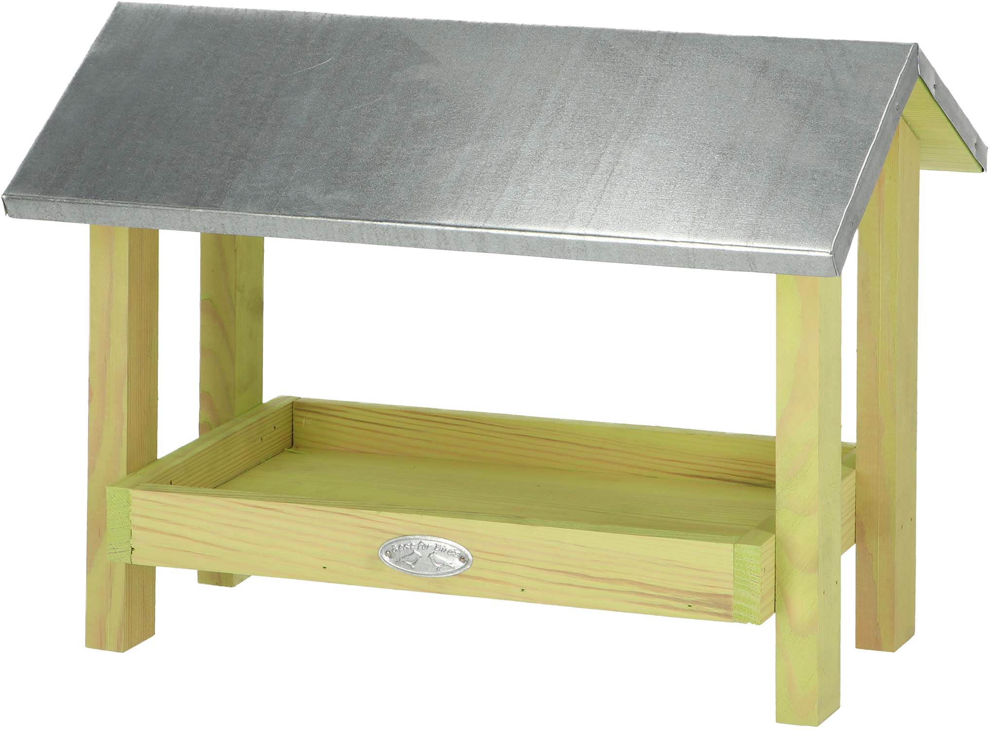 Mangeoire de sol en pin avec toit en zinc