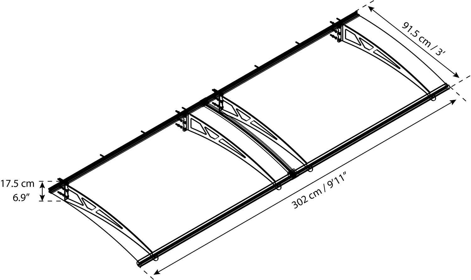 Marquise de porte en aluminium gris et polycarbonate transparent altair ...