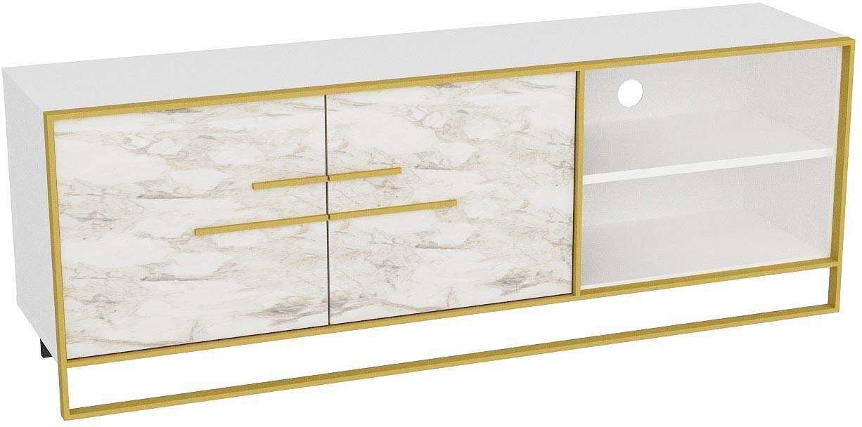 Meuble tv en aggloméré et métal polka