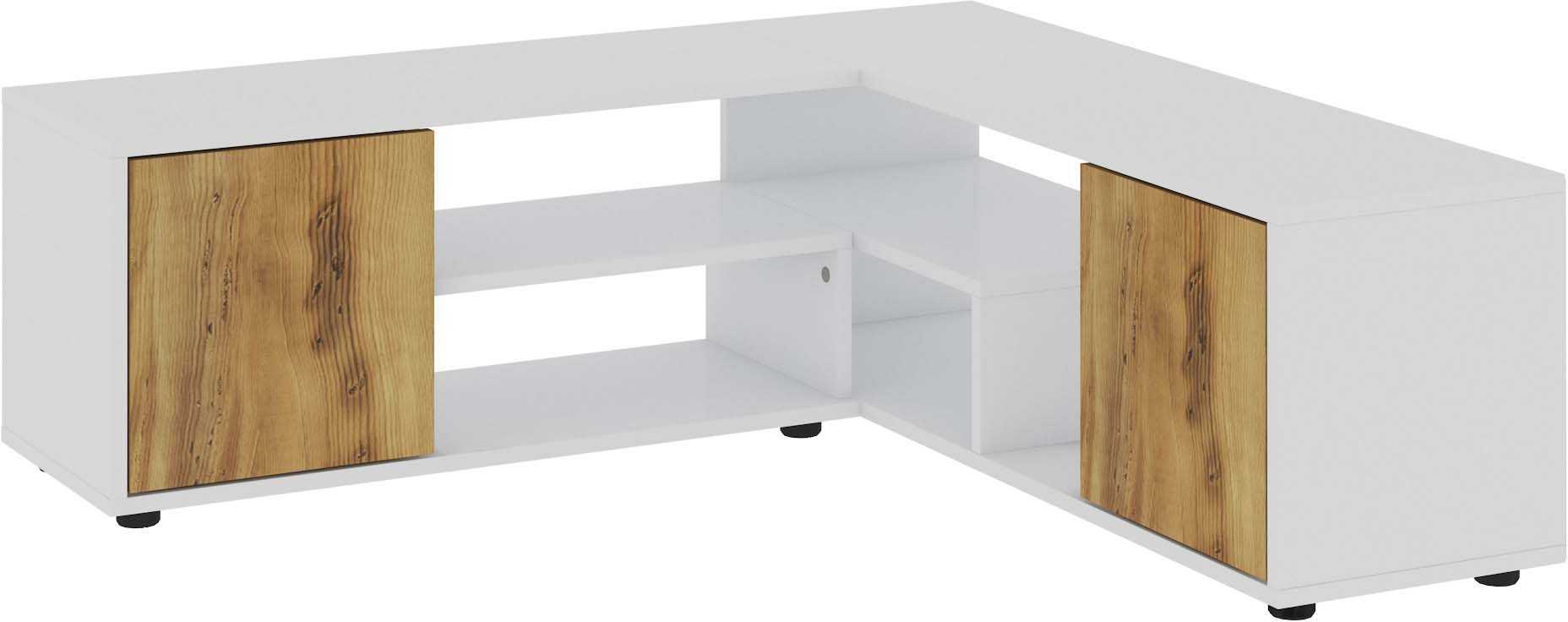 Meuble tv d'angle en aggloméré rosa (blanc, chêne)