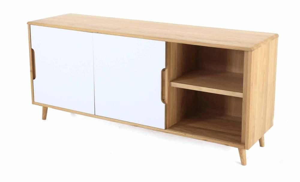 Meuble bas 2 portes coulissantes et 3 tiroirs elfy