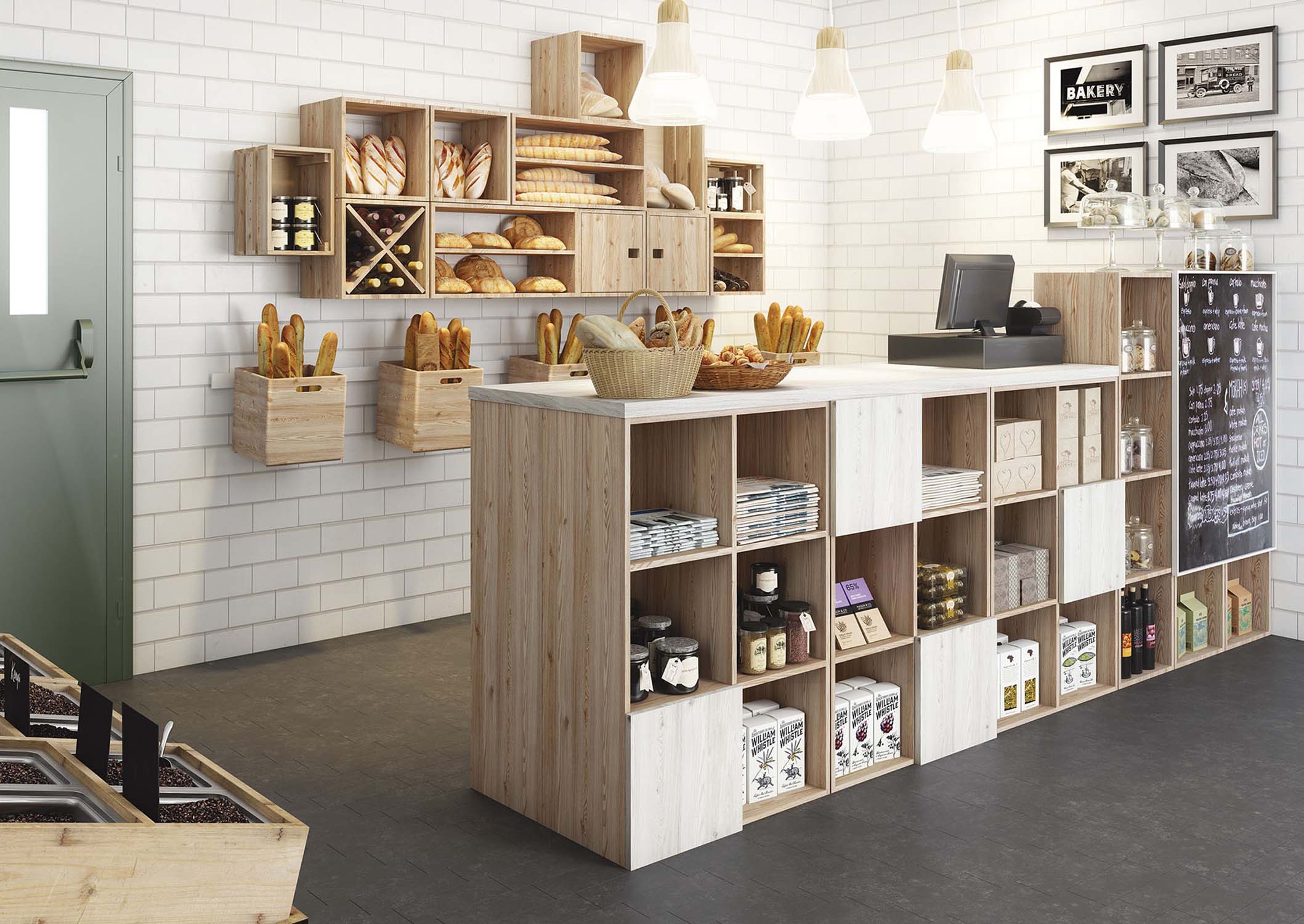 Meuble rangement avec tablette en pin massif dinamic