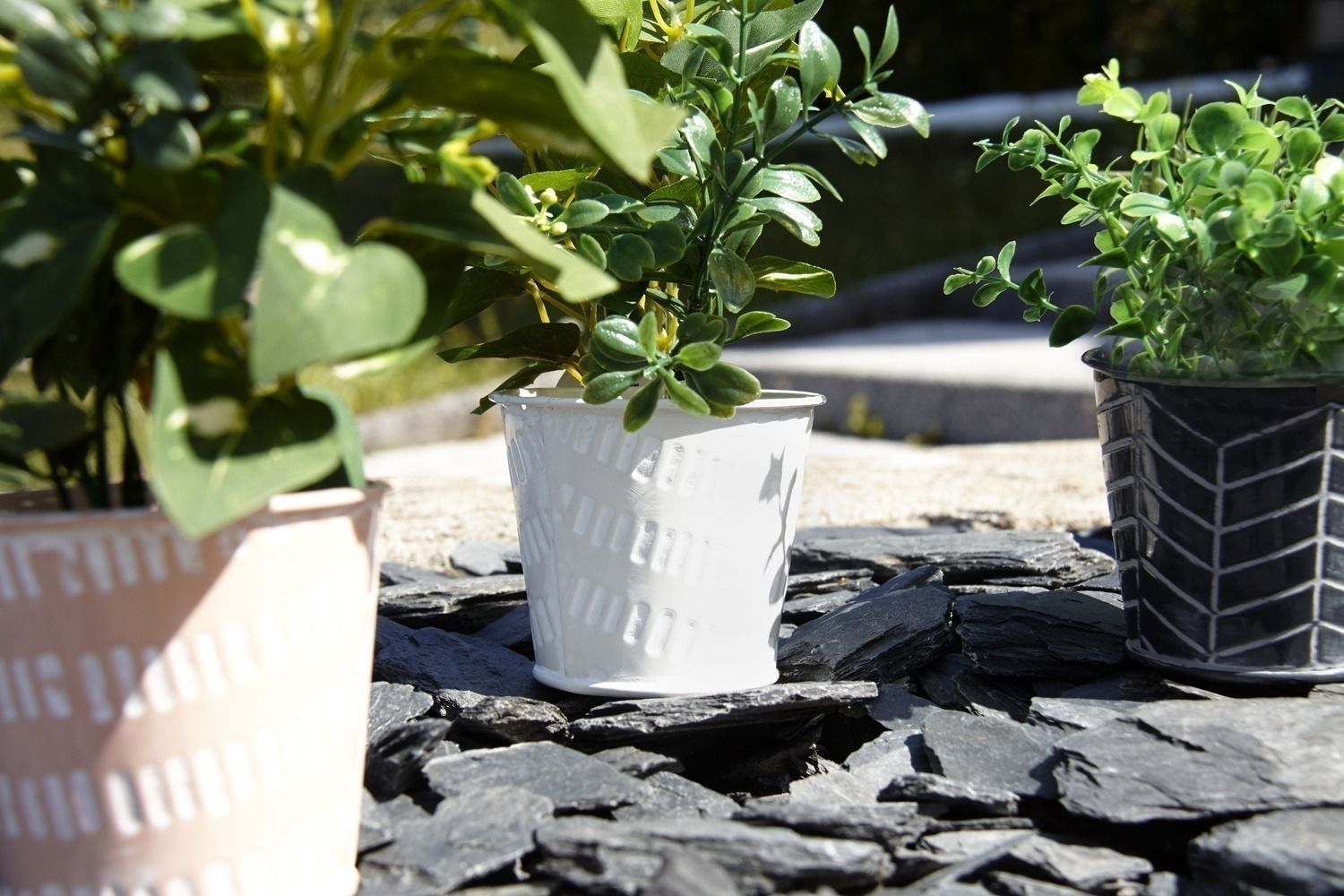 Mini cache-pot rond pastel (lot de 3)