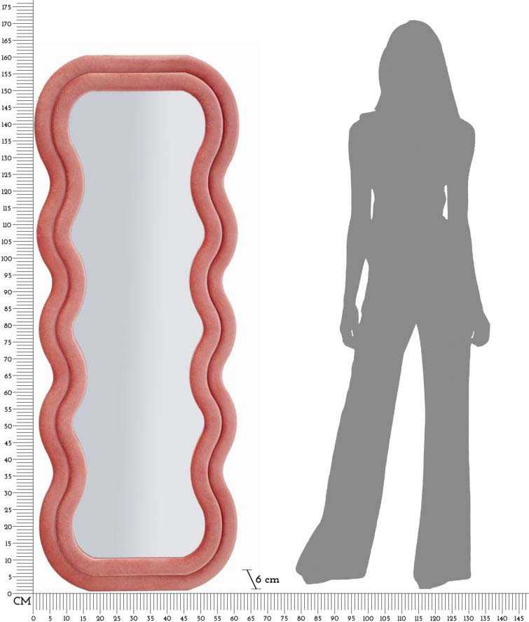 Miroir en mdf emily 60 x 6 x 160 cm (rose)