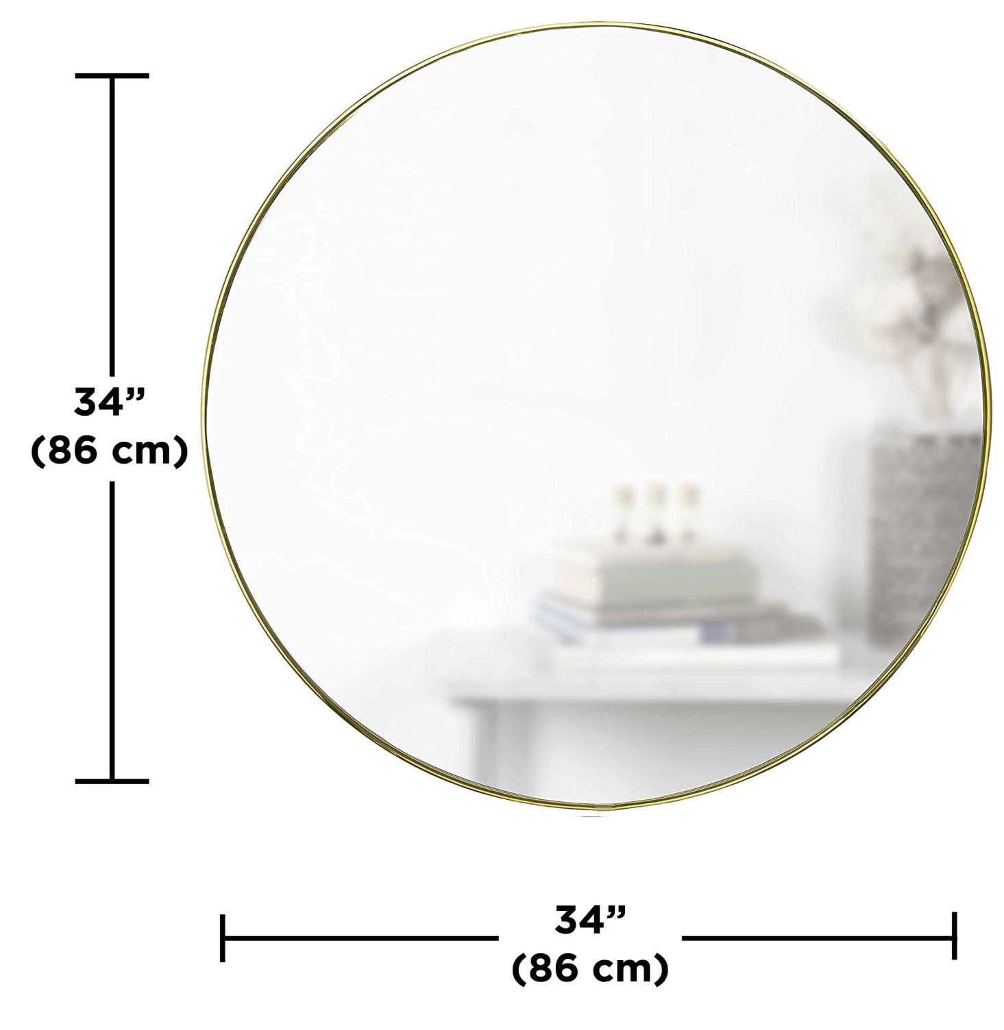 Miroir rond en métal 86 cm hubba (laiton)