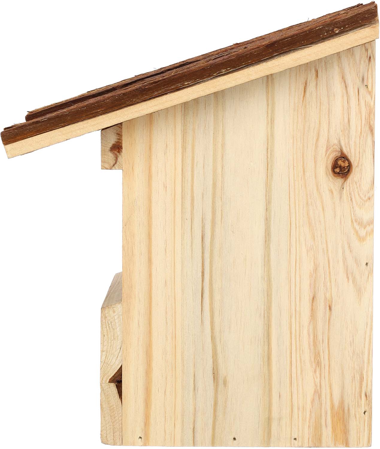 Nichoir pour oiseaux avec toît en écorce (rouge gorge)