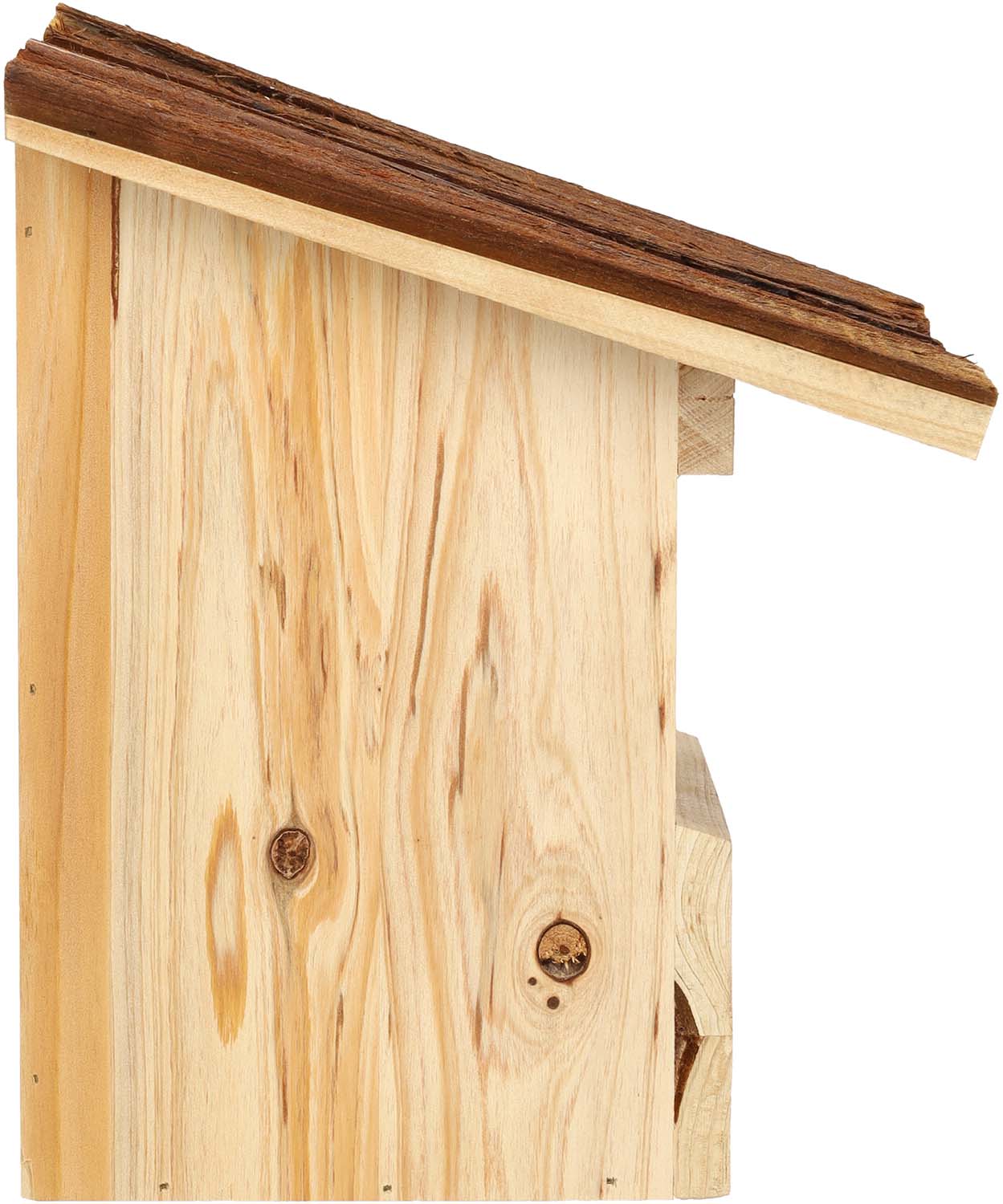 Nichoir pour oiseaux avec toît en écorce (rouge gorge)