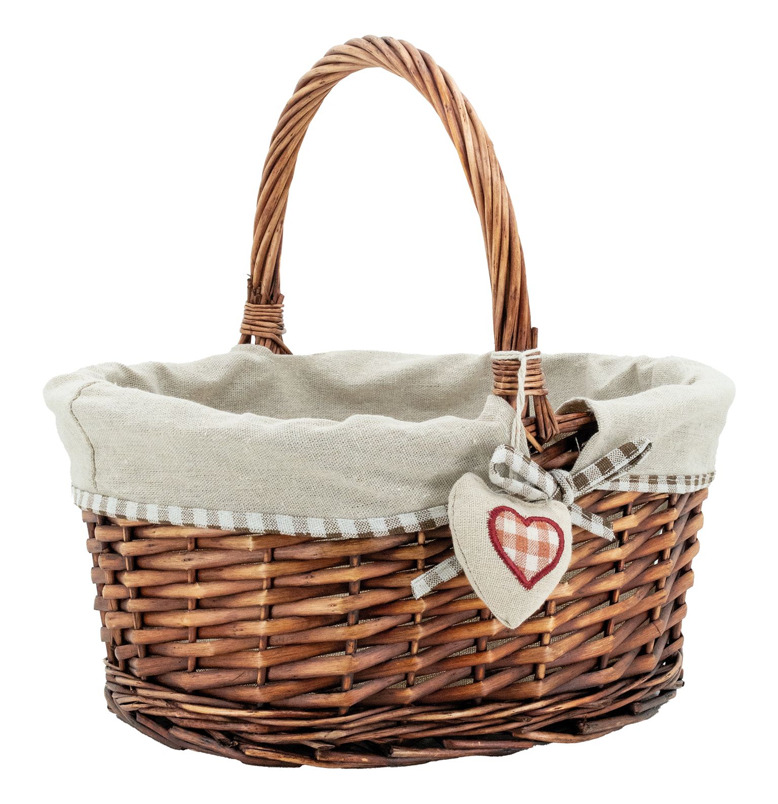 Panier "charme" en osier fendu avec coeur