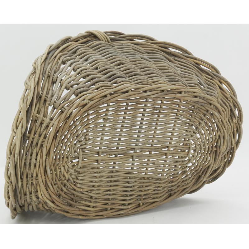 Panier à bûches en poelet (oval gris)